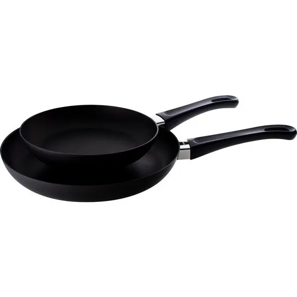 SCANPAN Classic 2 Piece Fry Pan Set, 10.25" & 12.5 - Black