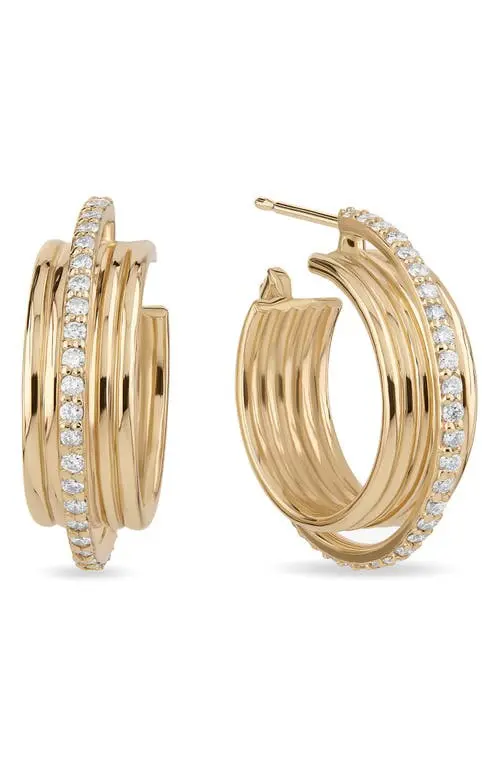 Lana Jewelry Kinetic 14k Gold Diamond Huggie Hoop Earrings - Yellow
