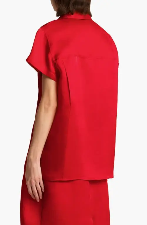 Khaite Keefe Silk Organza Button-up Shirt - Raspberry