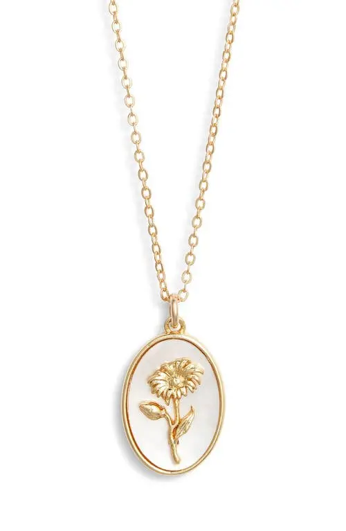 SET & STONES Katrina Birth Flower Pendant Necklace - Gold / April - Daisy