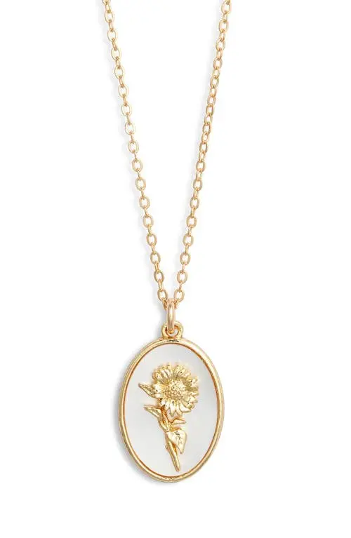 SET & STONES Katrina Birth Flower Pendant Necklace - Gold / August - Sunflower