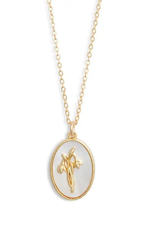 SET & STONES Katrina Birth Flower Pendant Necklace - Gold / January - Snowdrop