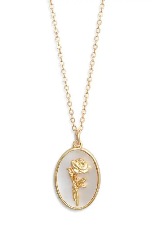 SET & STONES Katrina Birth Flower Pendant Necklace - Gold / June - Rose