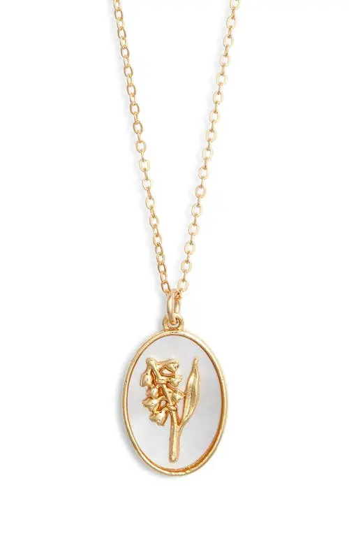 SET & STONES Katrina Birth Flower Pendant Necklace - Gold / May-lily Of The Valley