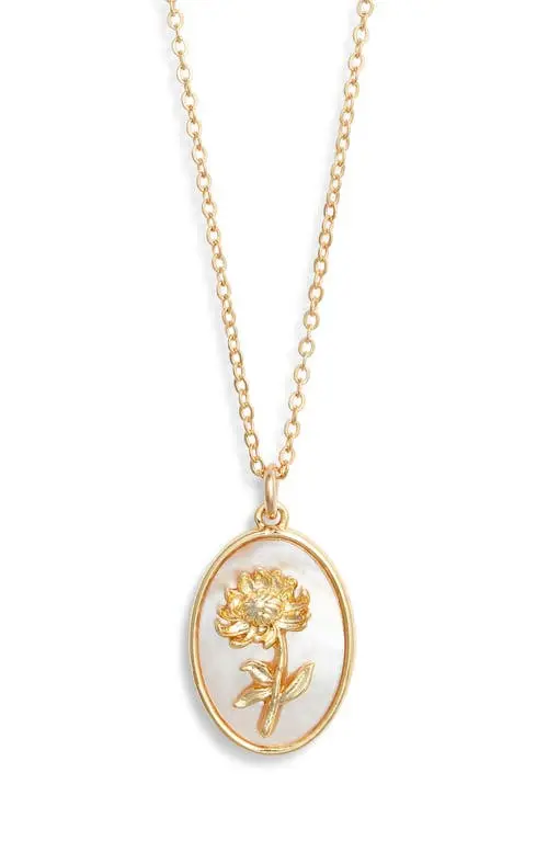 SET & STONES Katrina Birth Flower Pendant Necklace - Gold / November-chrysanthemum