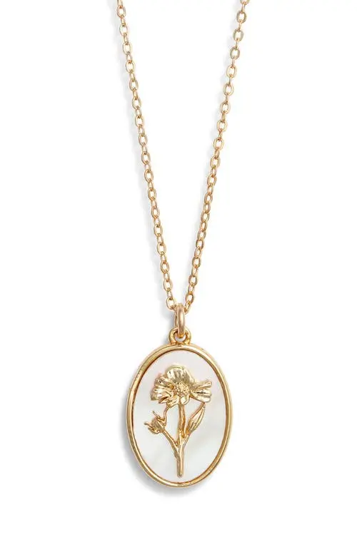 SET & STONES Katrina Birth Flower Pendant Necklace - Gold / October - Cosmo