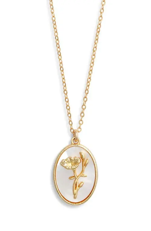 SET & STONES Katrina Birth Flower Pendant Necklace - Gold / September-morning Glory
