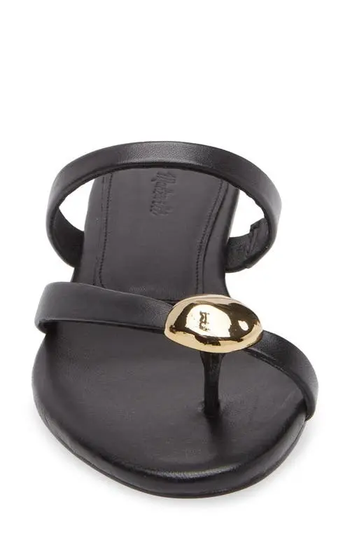 Madewell The Mila Hardware Toe Loop Slide Sandal - True Black