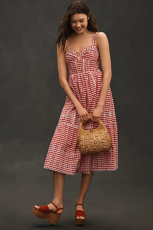 open lace back dress Dress Casual Midi By Daily Practice By Anthropologie In Red, Size: Xl   Clothes Mentor Fayetteville NC #199