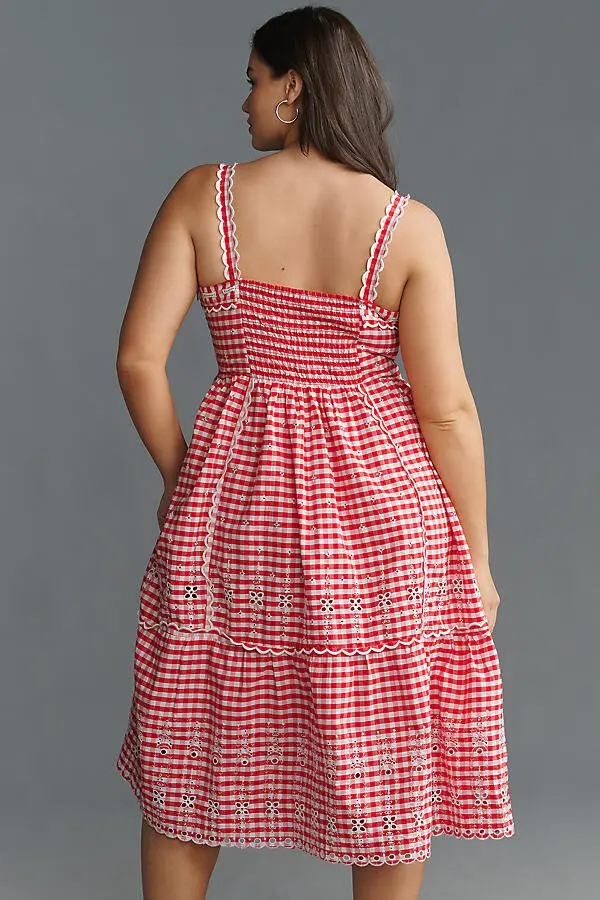 open lace back dress Princess Polly Women's Toulouse Gingham Sleeveless Minidress - Red