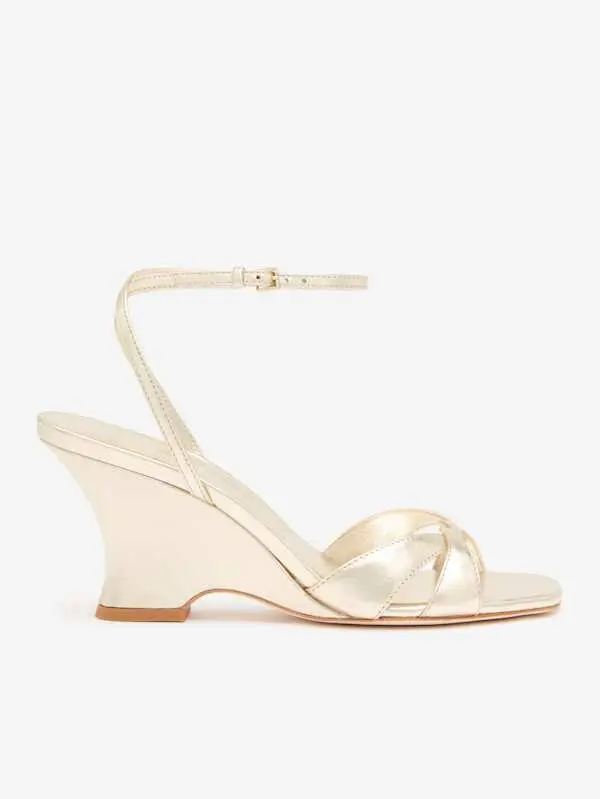 REFORMATION Margo Wedge Sandal - Gold