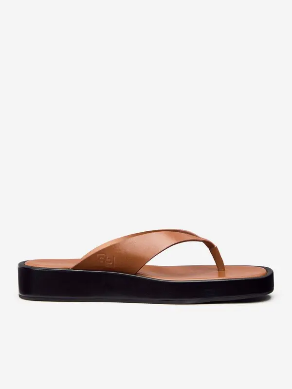 REFORMATION Eden Platform Thong Sandal - Brown