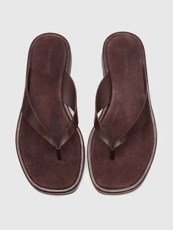 REFORMATION Eden Platform Thong Sandals - Brown