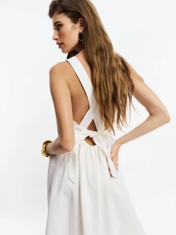 chinese dress ladies Prairie Dress in Oat Linen – Field Day