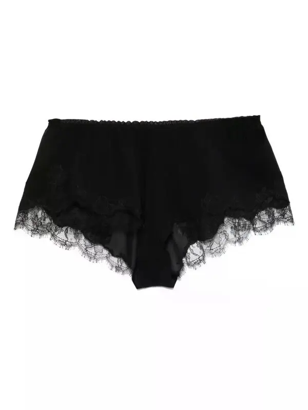 Carine Gilson Caudry-lace Silk Briefs - Black
