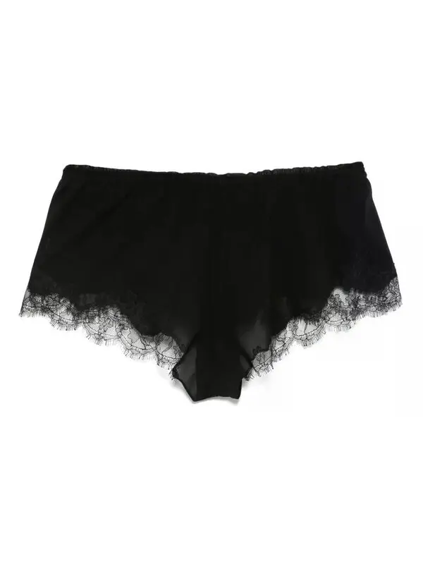 Carine Gilson Caudry-lace Silk Briefs - Black