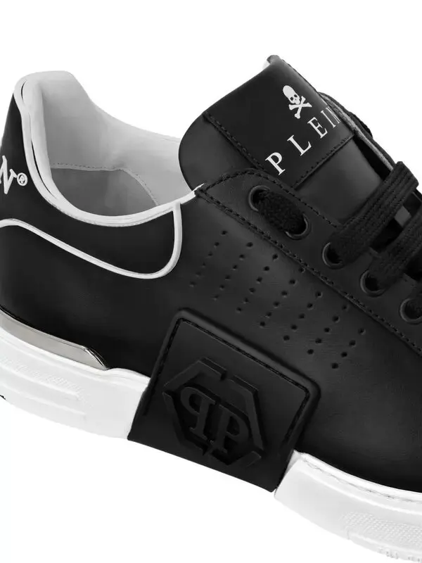 Philipp Plein Hexagon Leather Sneakers - Black