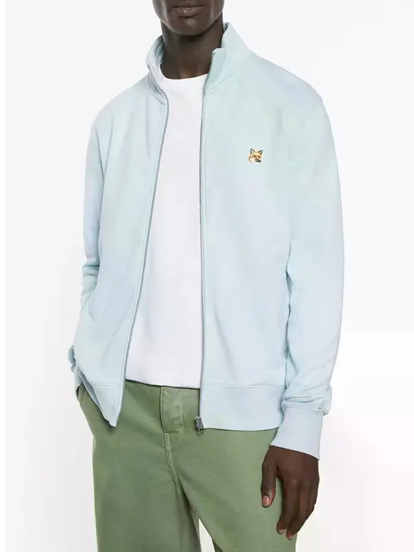 Maison Kitsuné Fox Head-appliqué Sweatshirt - Blue