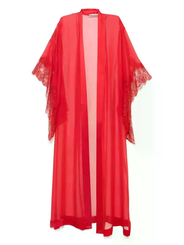 Carine Gilson Calais-caudry Lace Robe - Red