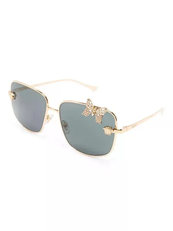 Versace Embellished Square Frame Sunglasses