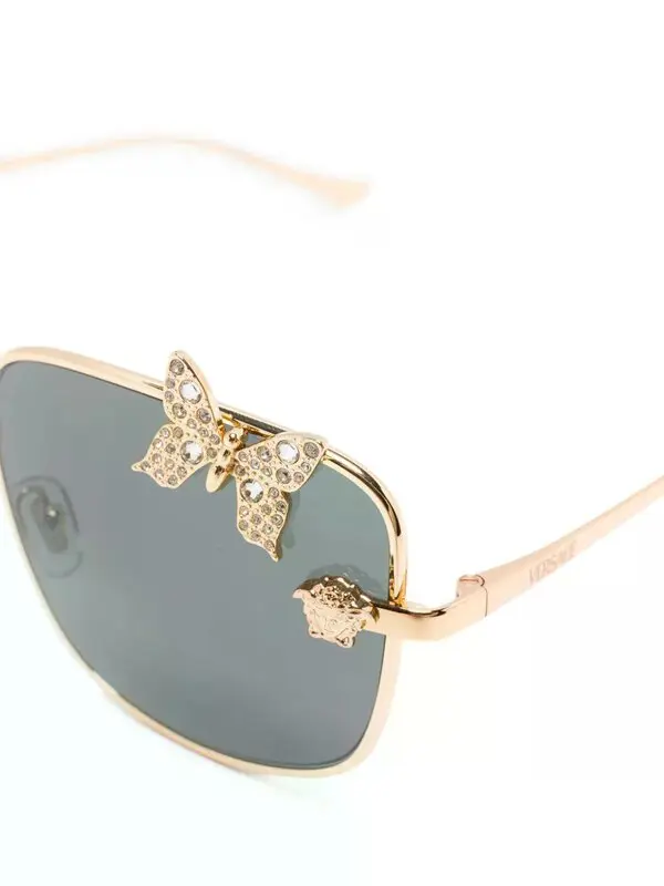 Versace Embellished Square Frame Sunglasses