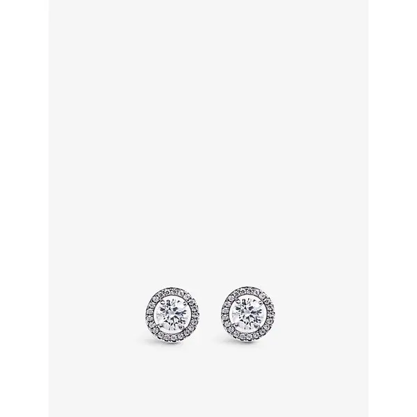CARAT* LONDON Gwen Round Cubic Zirconia Stud Earrings - Silver