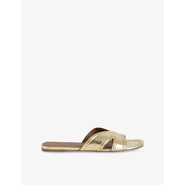 Zadig&Voltaire Azora Metallic-leather Mules - Gold