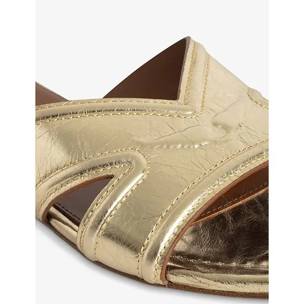 Zadig&Voltaire Azora Metallic-leather Mules - Gold