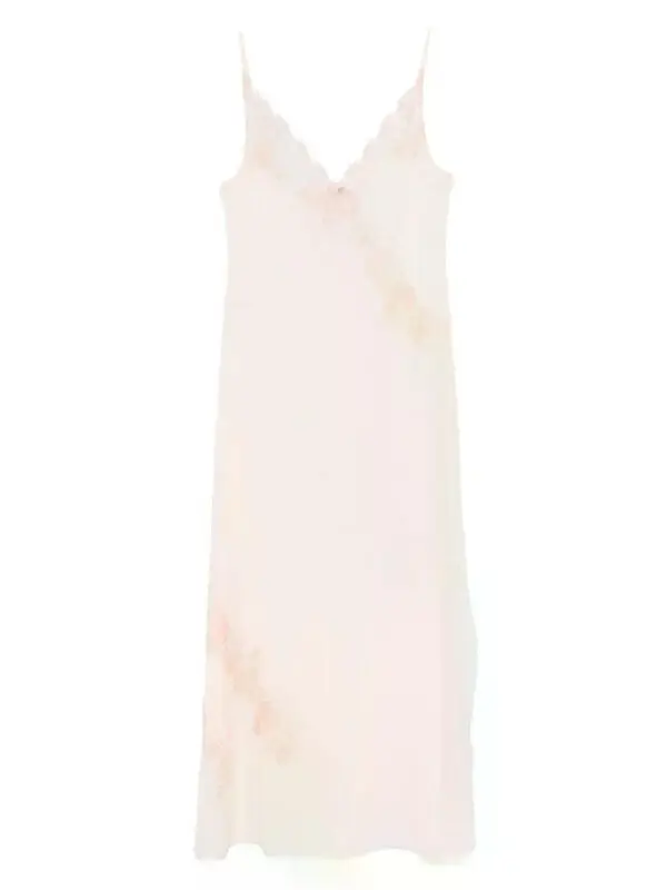 Carine Gilson Calais Caudry-lace Silk Nightdress - Pink