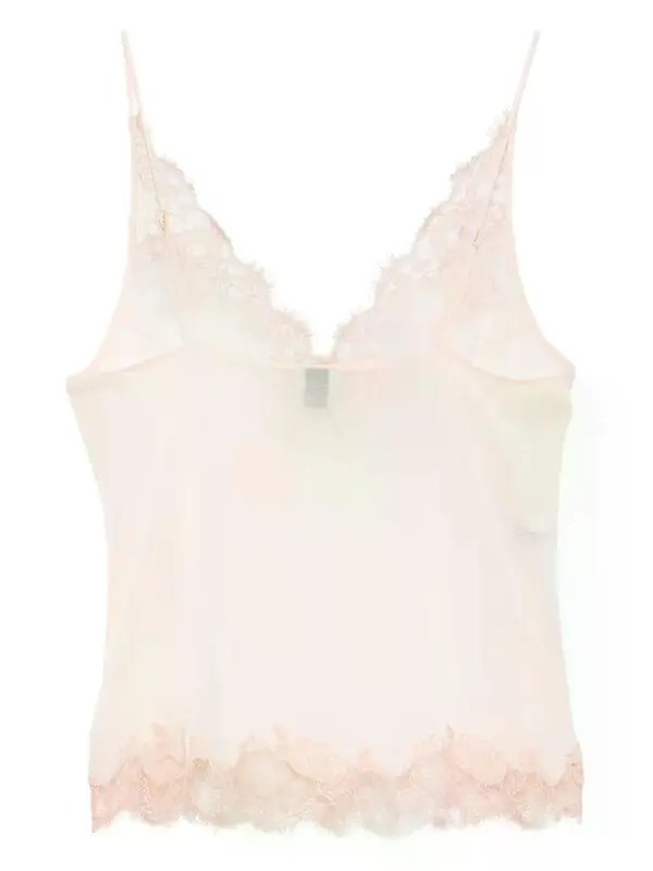 Carine Gilson Caudry-lace Silk Camisole - Pink
