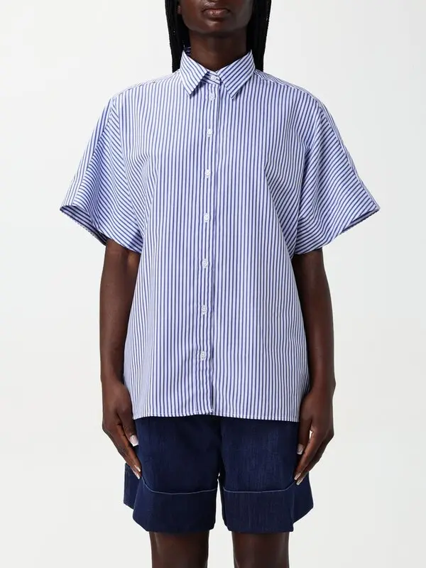FAY Striped Button-up Shirt - Blue