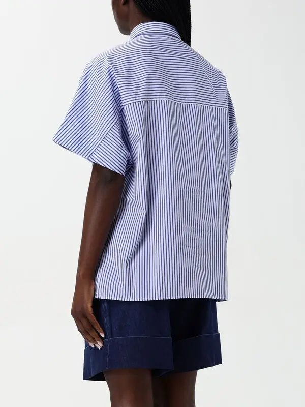 FAY Striped Button-up Shirt - Blue