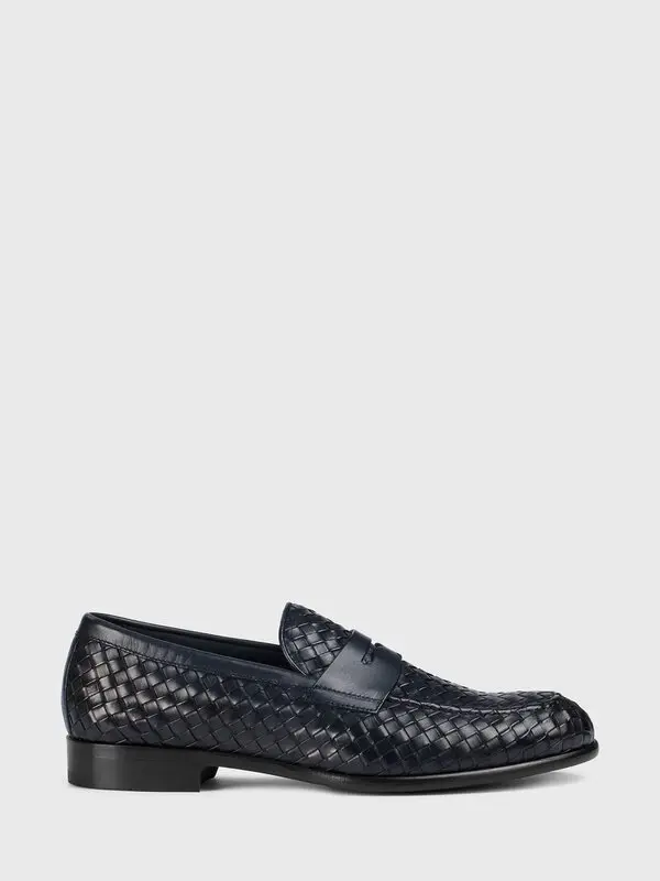 DOUCAL'S Woven Leather Loafers - Blue