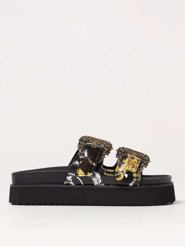 Versace Flat Sandals - Black