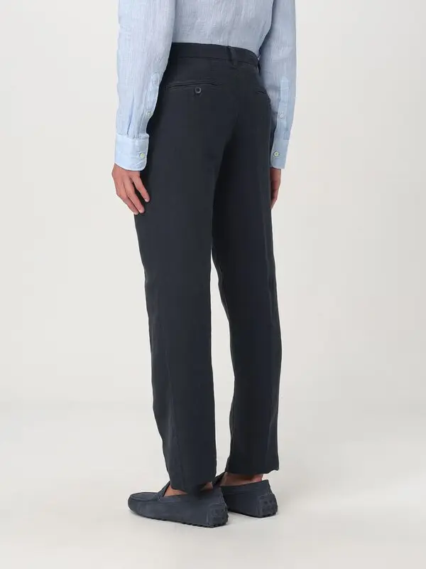 120% Lino Tailored Linen Trousers - Blue