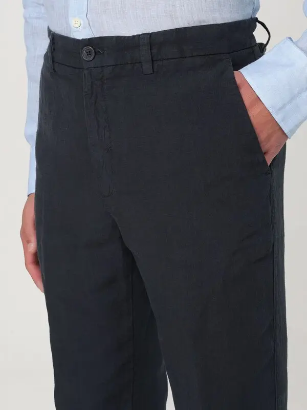 120% Lino Tailored Linen Trousers - Blue