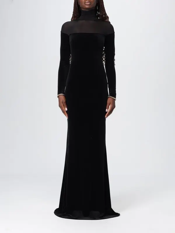Elisabetta Franchi Tiered Ruffle Gown - Black