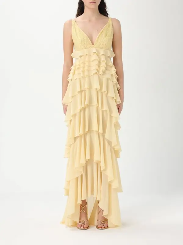 Elisabetta Franchi Tiered Ruffle Gown