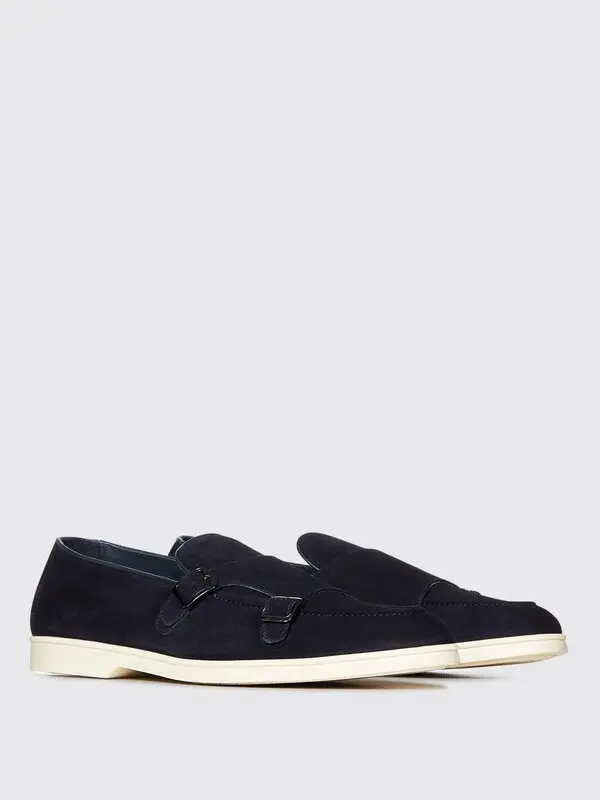 DOUCAL'S Suede Monk Strap Loafers
