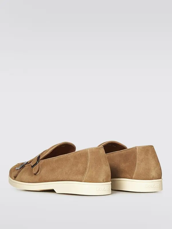 DOUCAL'S Suede Monk Strap Loafers - Mud