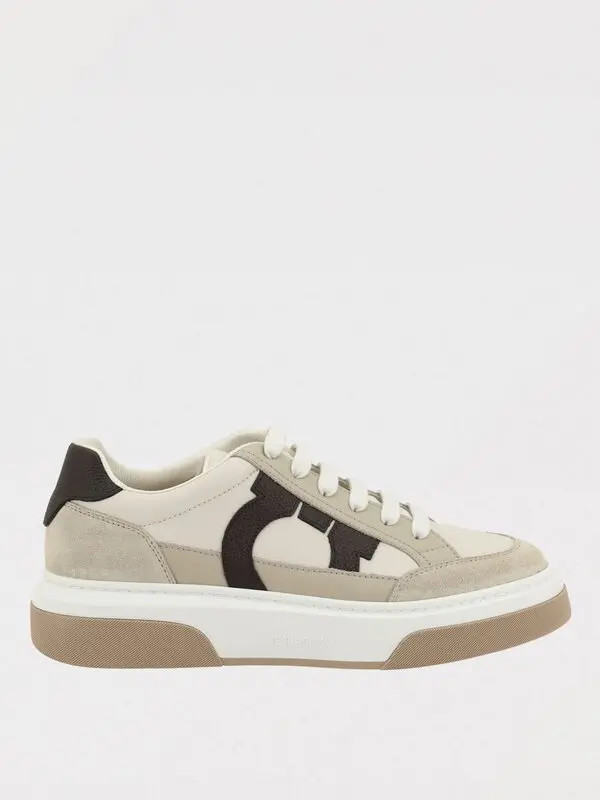 FERRAGAMO Paneled Lace-up Sneakers