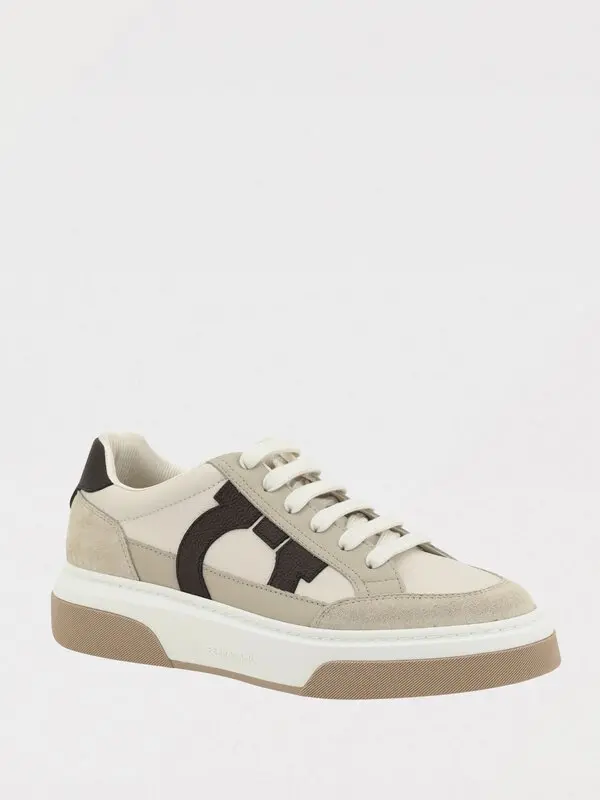 FERRAGAMO Paneled Lace-up Sneakers