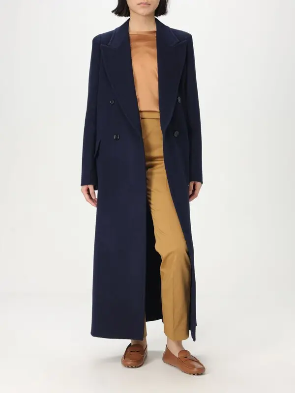 Max Mara Double Breasted Coat - Blue