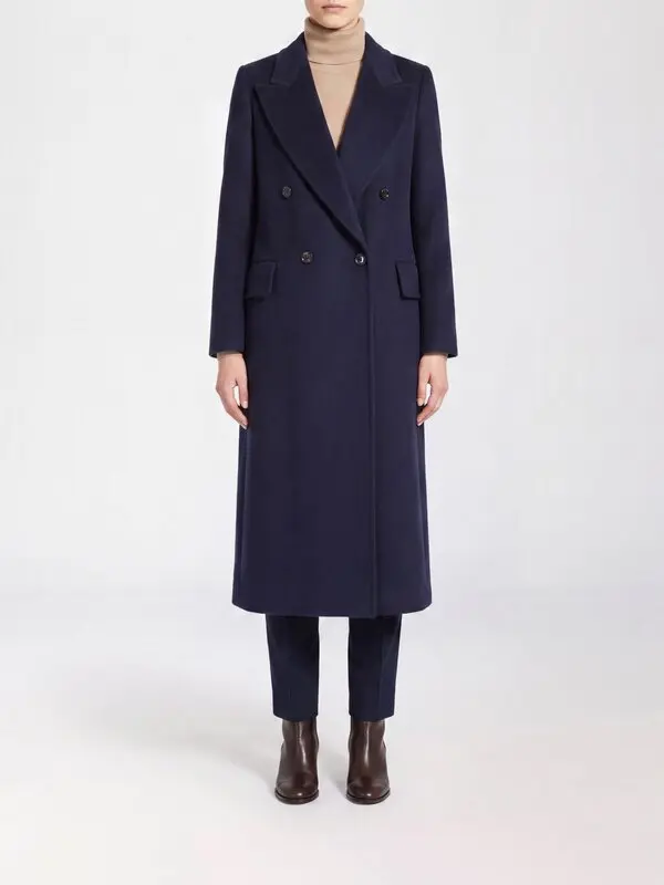 Max Mara Double Breasted Coat - Blue