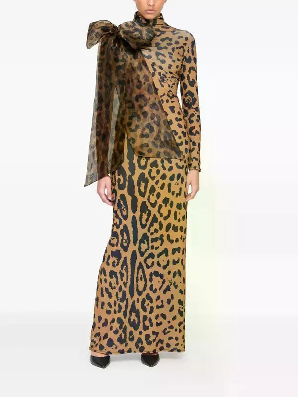ATU BODY COUTURE Leopard-print Long Sleeve Dress