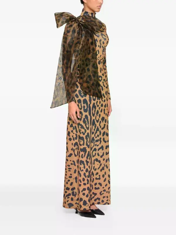 ATU BODY COUTURE Leopard-print Long Sleeve Dress