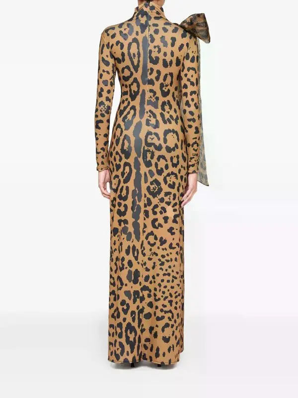 ATU BODY COUTURE Leopard-print Long Sleeve Dress