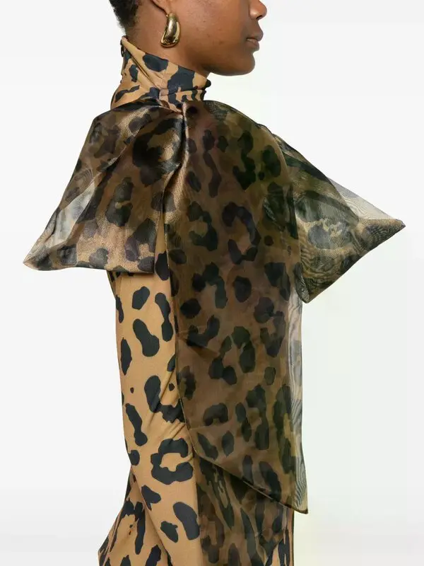 ATU BODY COUTURE Leopard-print Long Sleeve Dress
