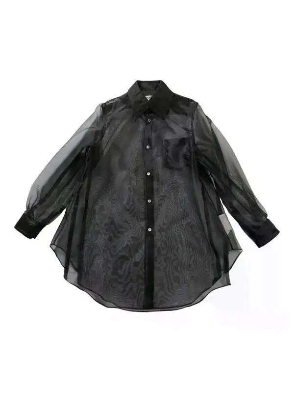 Comme Des Garçons Semi-sheer Shirt - Black