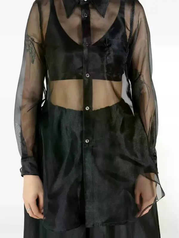 Comme Des Garçons Semi-sheer Shirt - Black